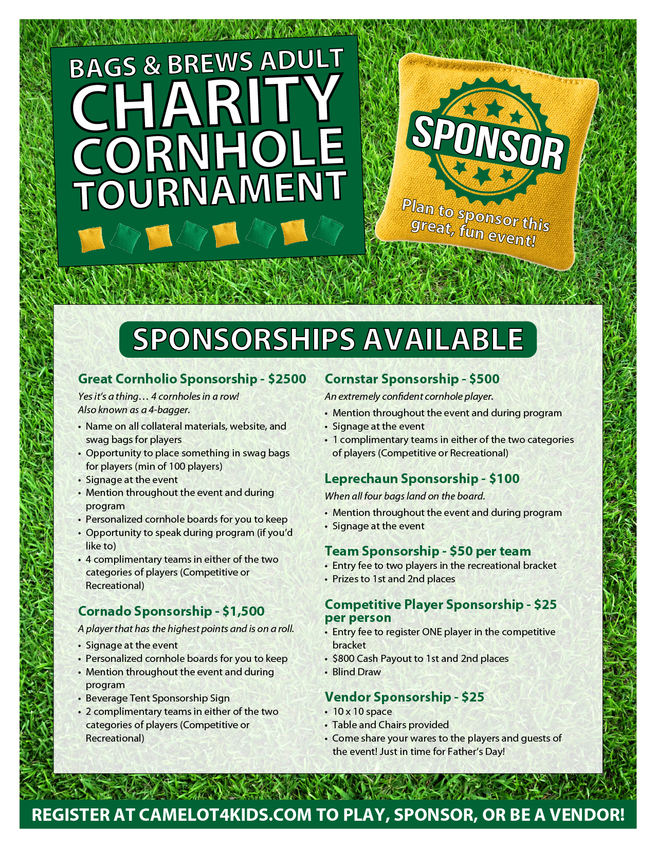 Camelot Community Care | Bags and Brews Adult Charity Cornhole Tournament